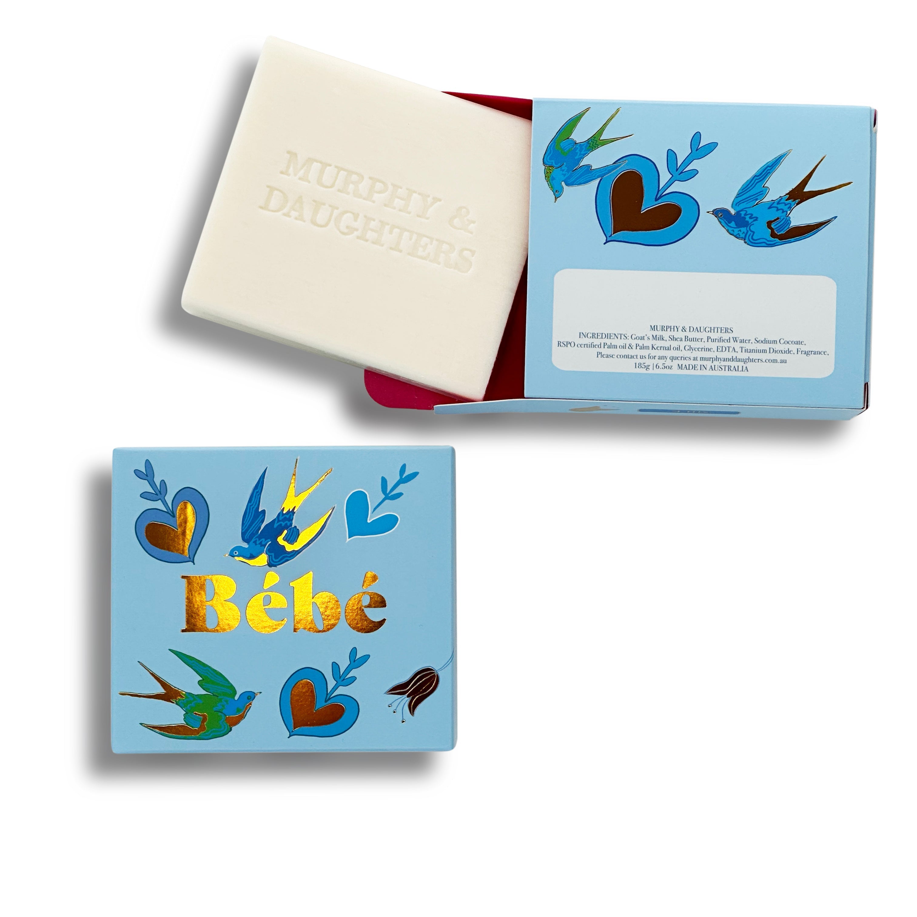 Message on a Soap - BEBE (Milk) (Blue) – Murphy & Daughters